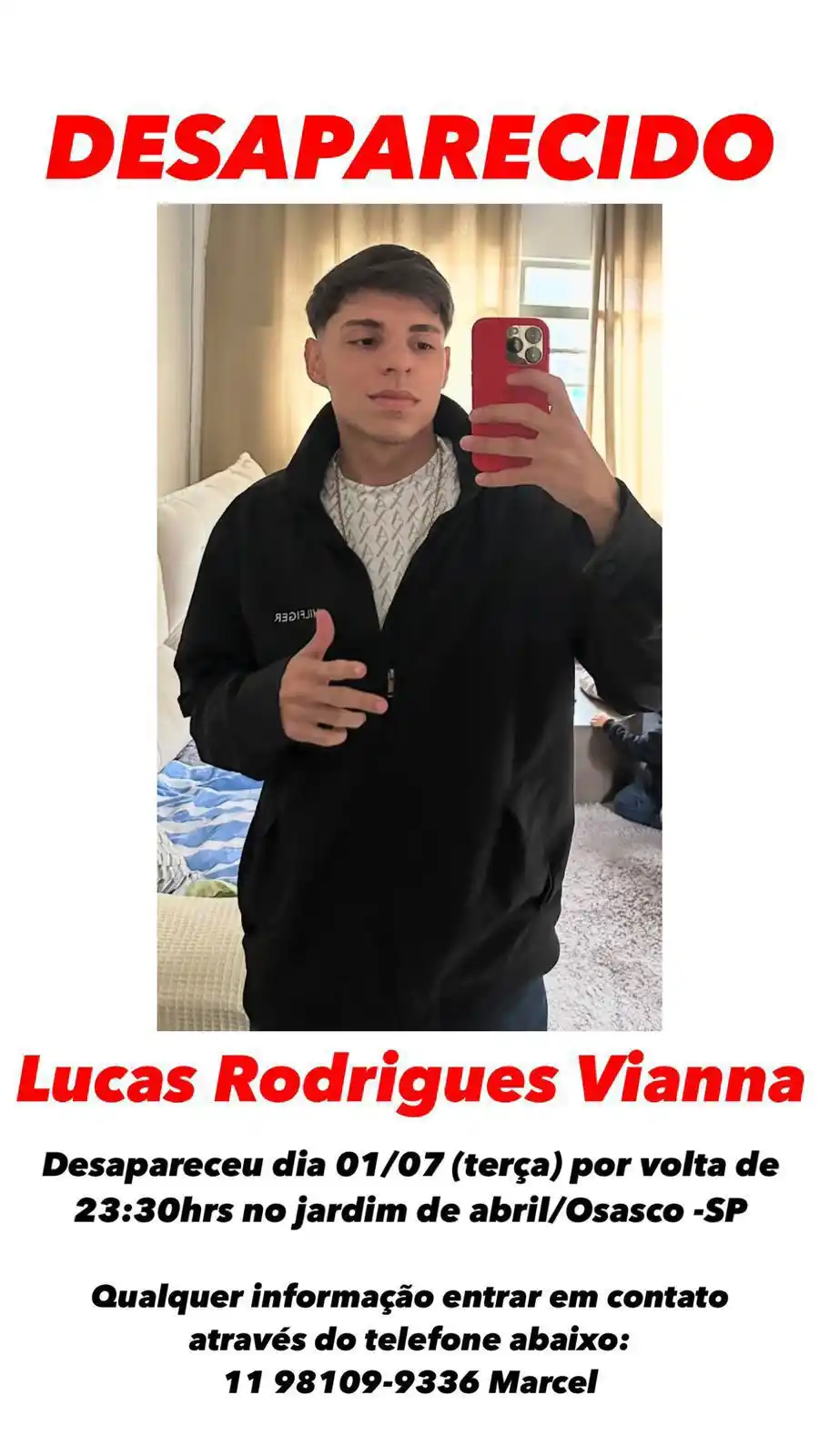 Onde está Lucas? Família busca por jovem morador de Osasco que está ...